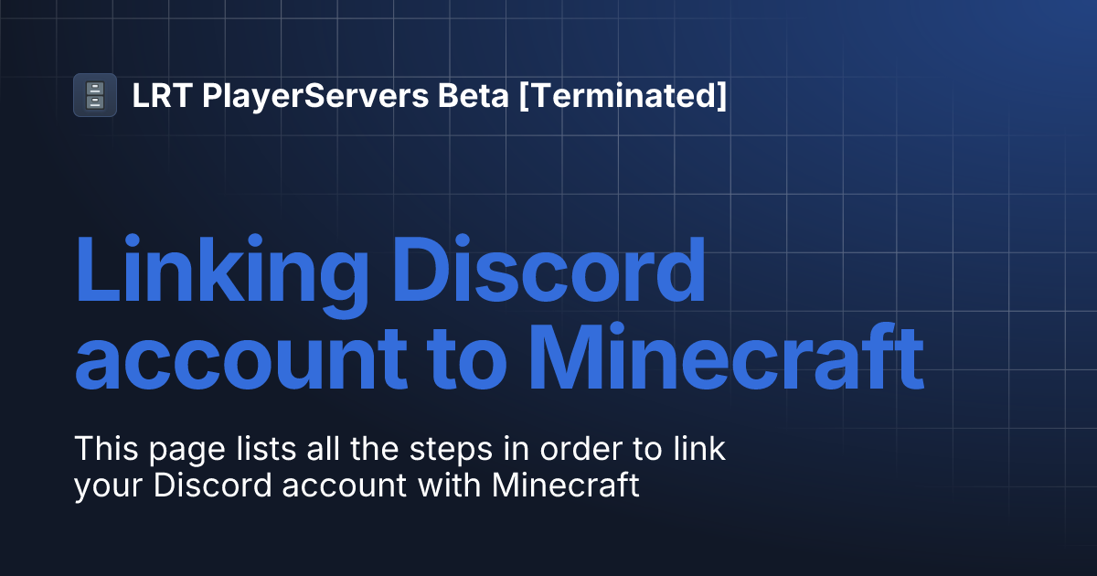 Linking Discord account to Minecraft | LRT PlayerServers Beta [Terminated]